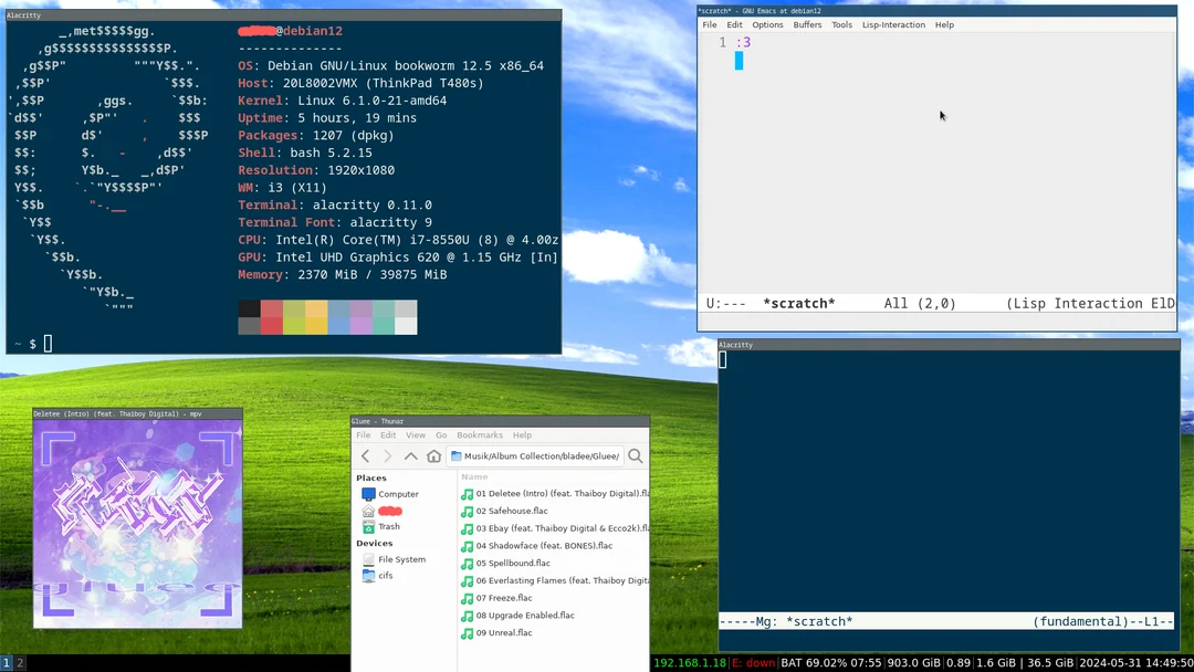 [i3] mostly default i3 with windows XP nostalgia background 😞 | Scrolller