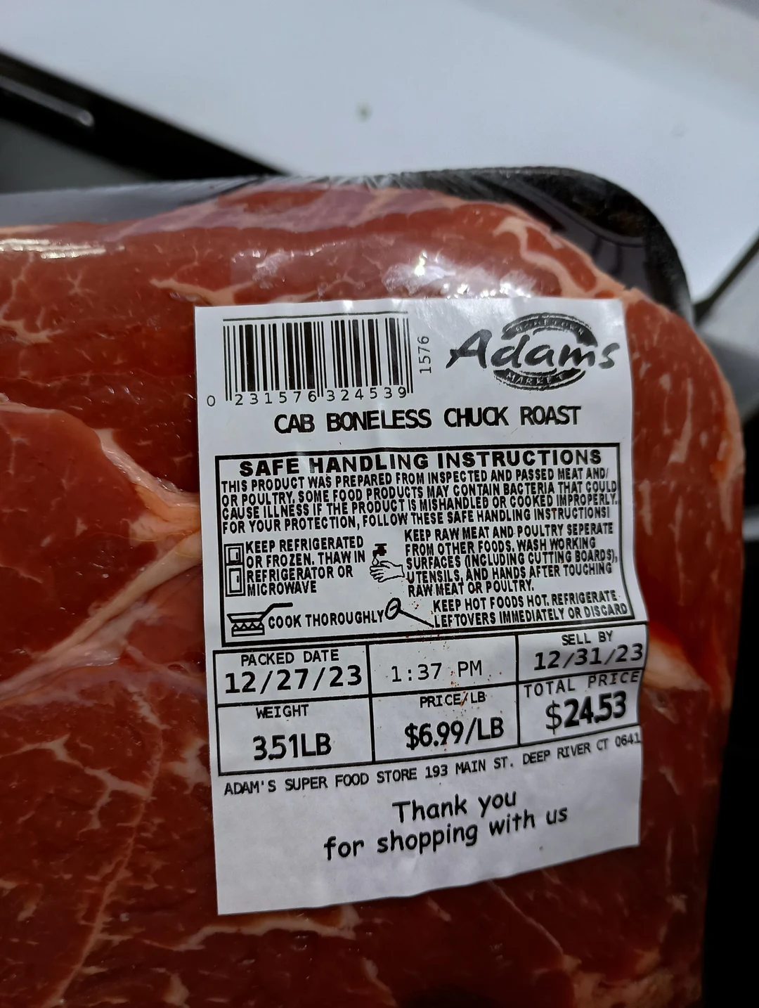 Cab boneless Chuck roast | Scrolller