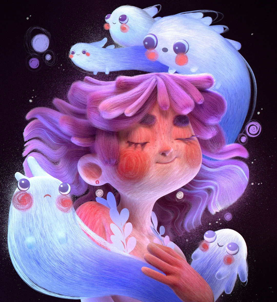 Ghosts Friends, me, 3D art, 2021 | Scrolller