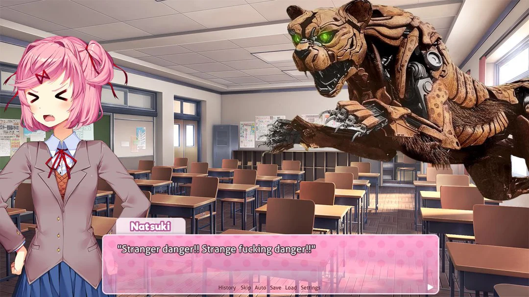 Natsuki getting chase by Cheetor | Scrolller