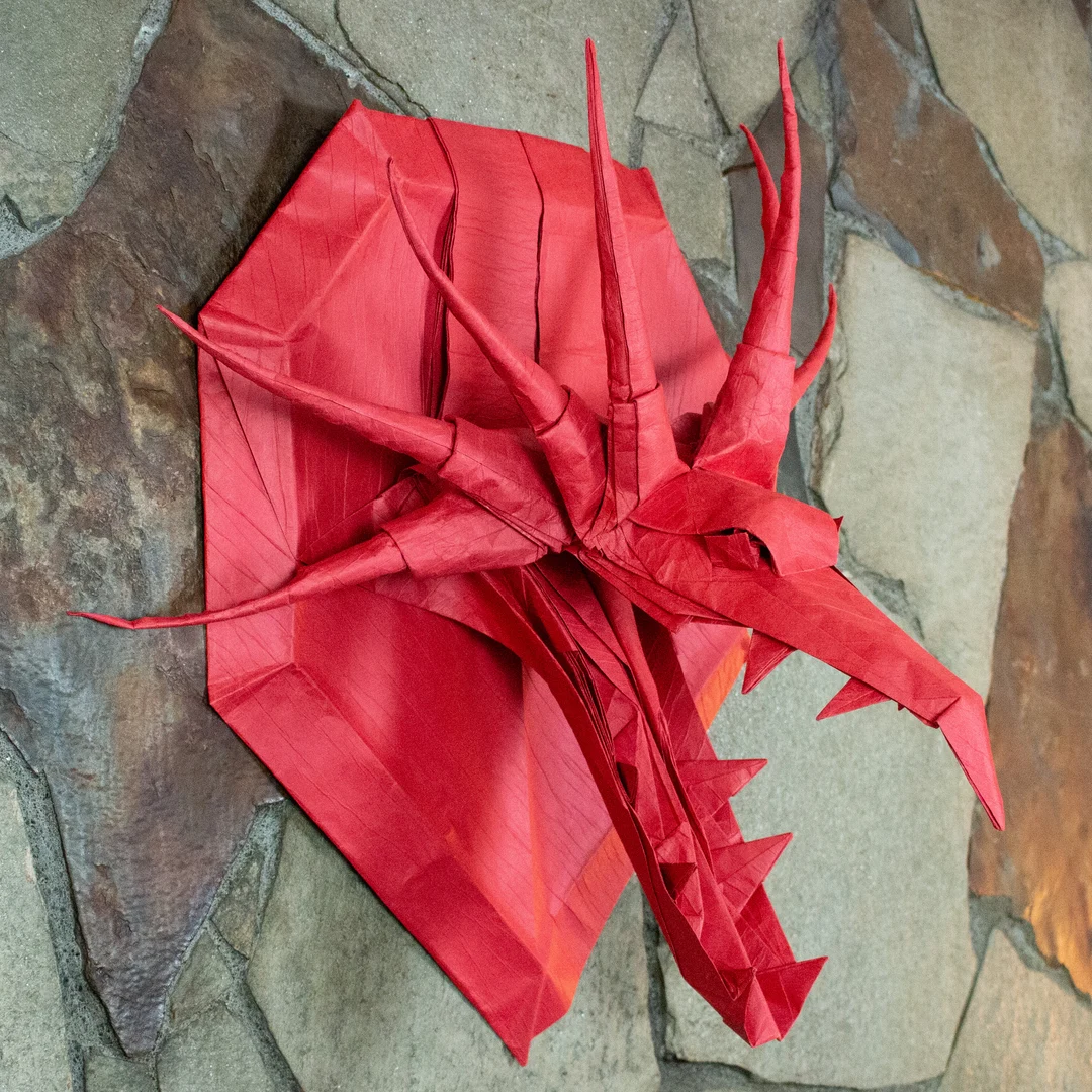 Dragon Head, Me, Origami (7 foot square sheet), 2022 | Scrolller