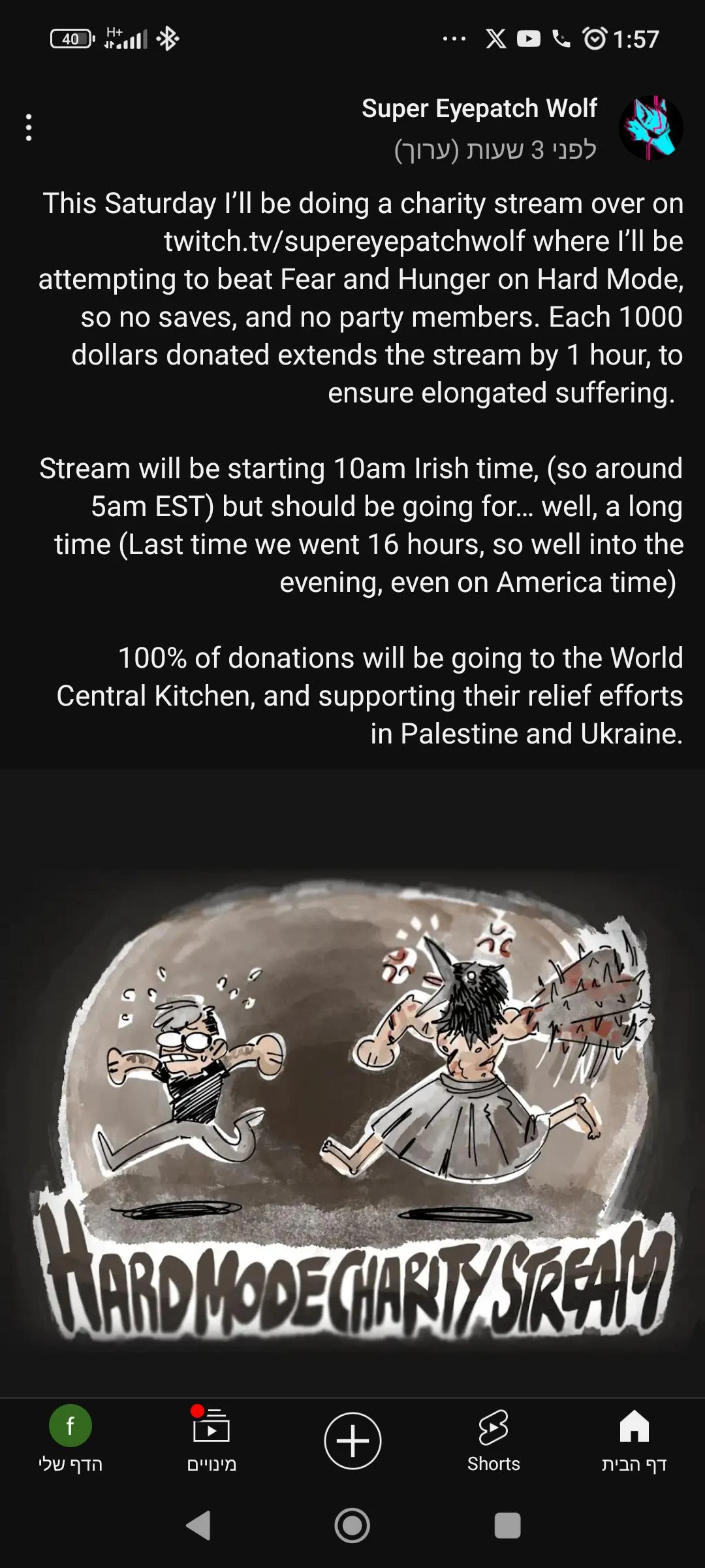One of my favourite YouTubers (super eyepatch wolf) is doing a charity stream for plastain and i ...