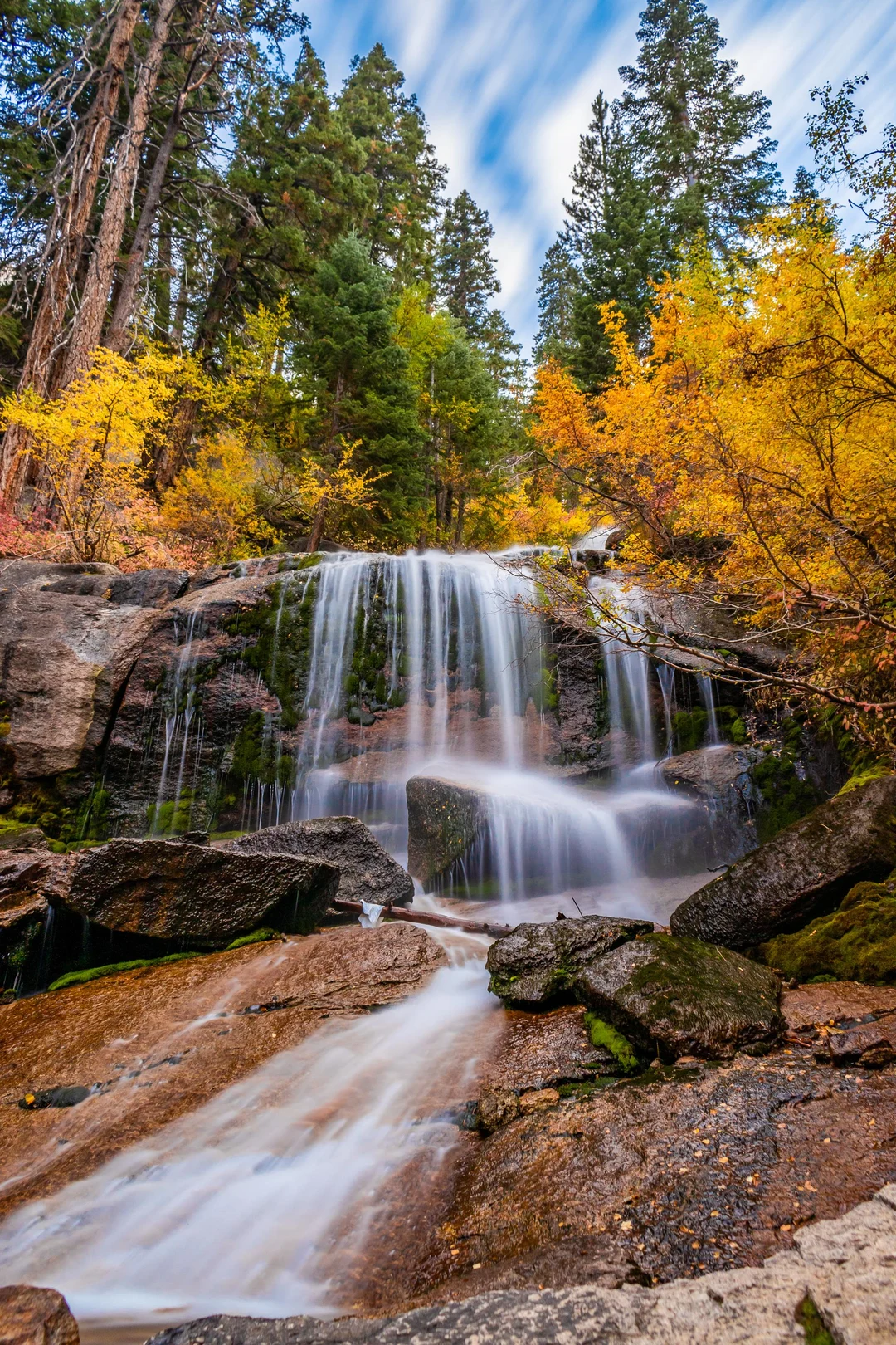Autumn Waterfall, Inyo County, CA [2000x3000] [OC] | Scrolller