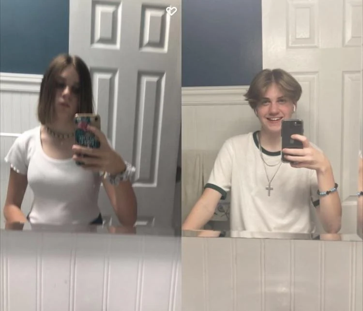 In the same bathroom before and after (female to male) transition | Scrolller
