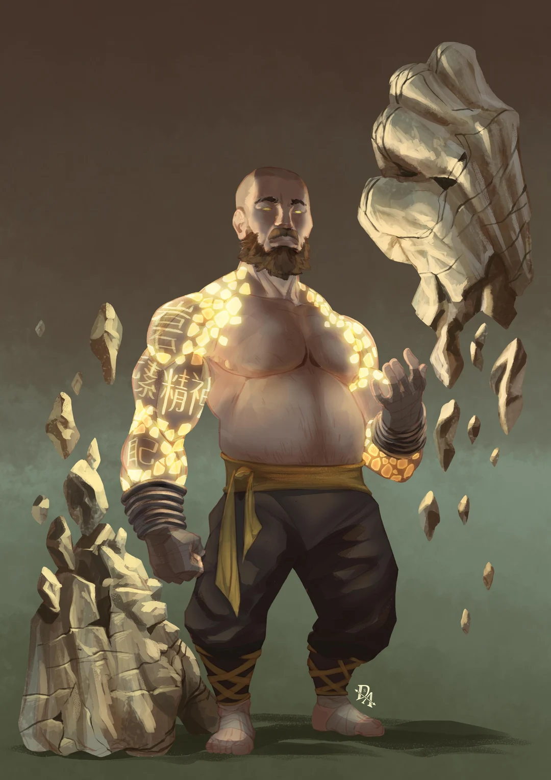 [OC] [Art] "The Boulder! Looks shorter than usual!" - Dwarven Astral Self Monk | Scrolller