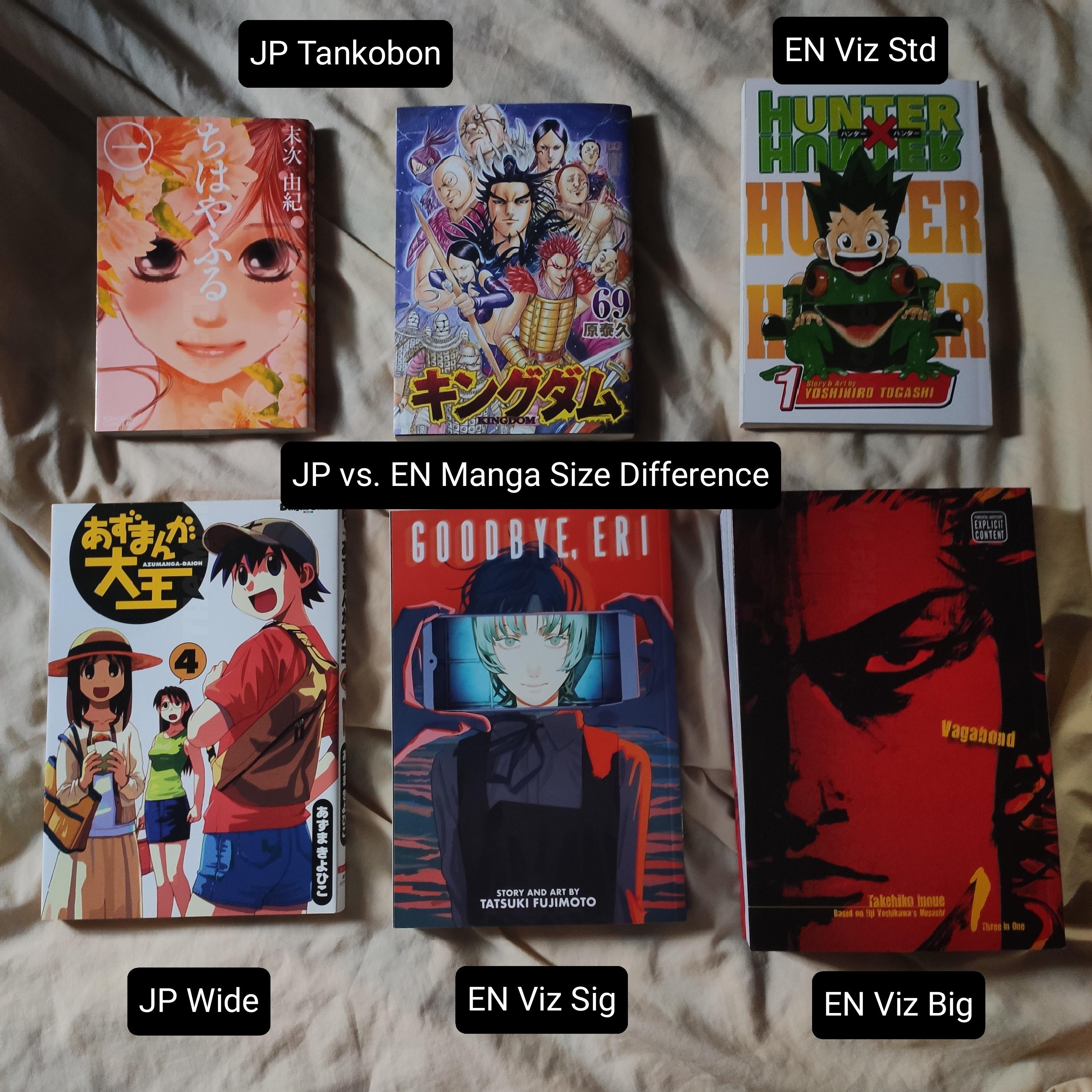 Japanese vs. English Manga size comparison | Scrolller