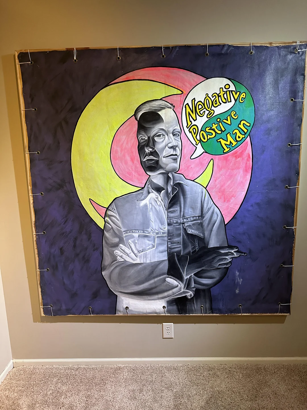 Negative Positive Man, Ron English/notwho2, painting, 2005 | Scrolller