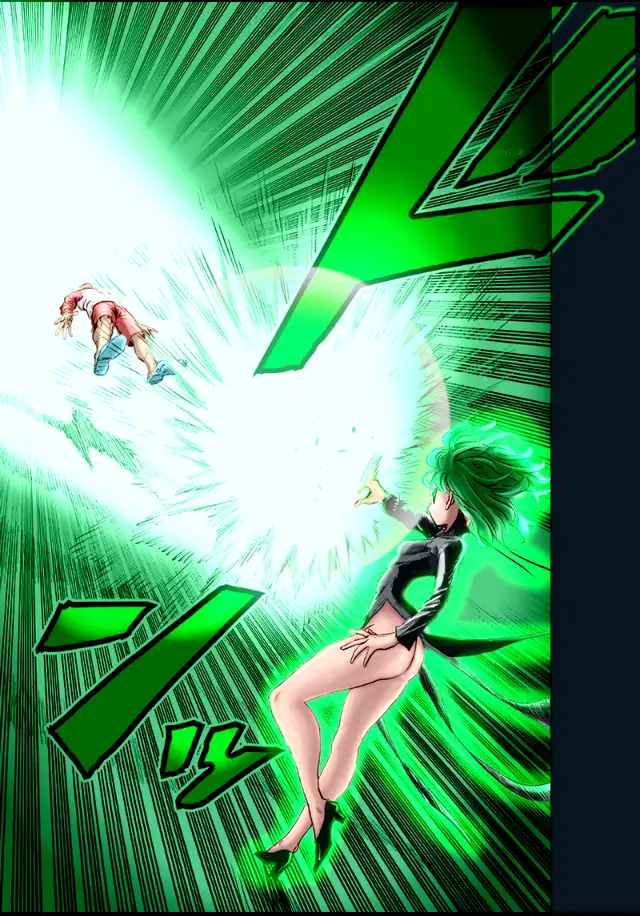Colored new chap moment: Tatsumaki Flicks Saitama | Scrolller