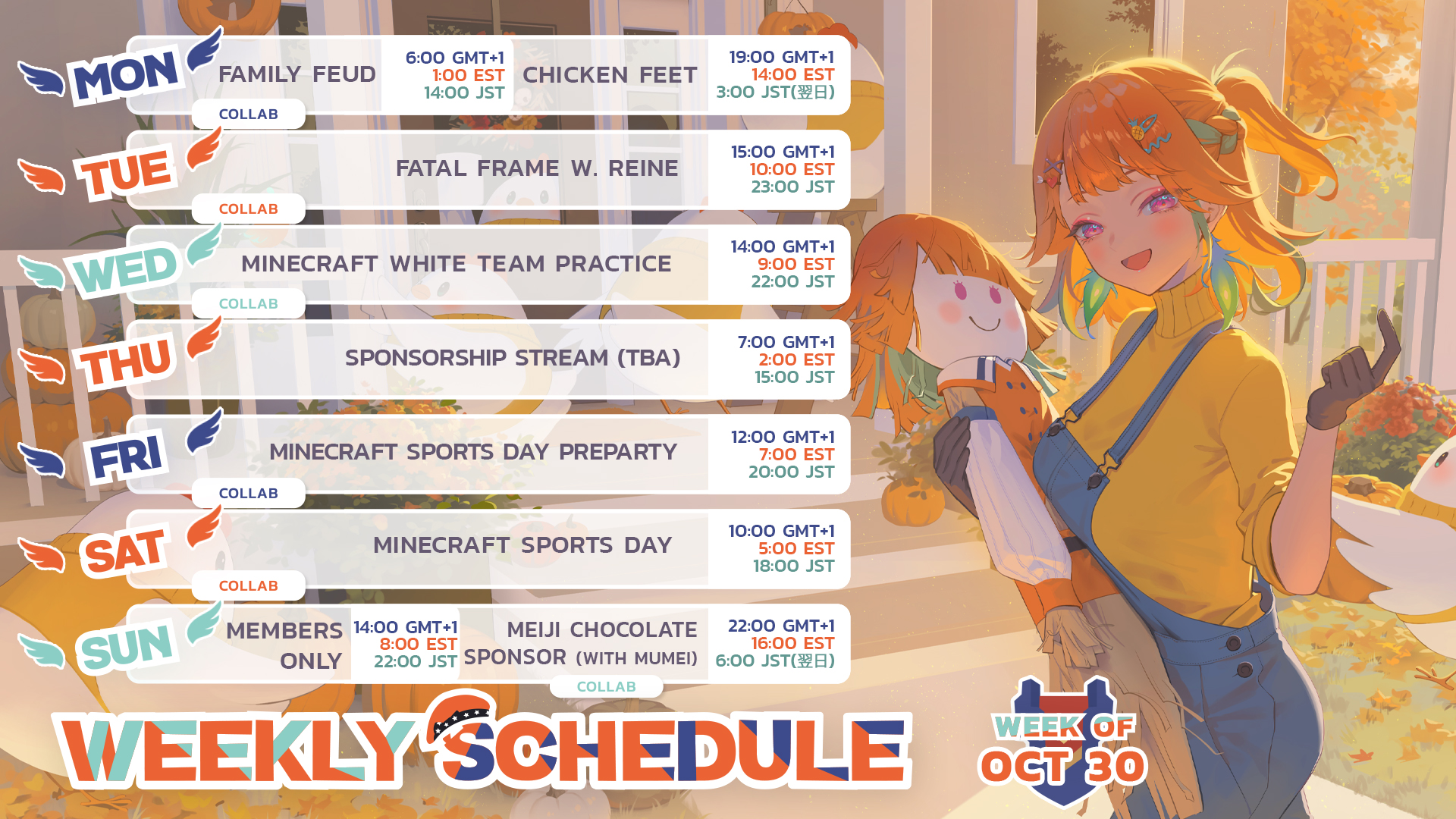 Kiara's schedule for the week! It's a collabs week! | Scrolller