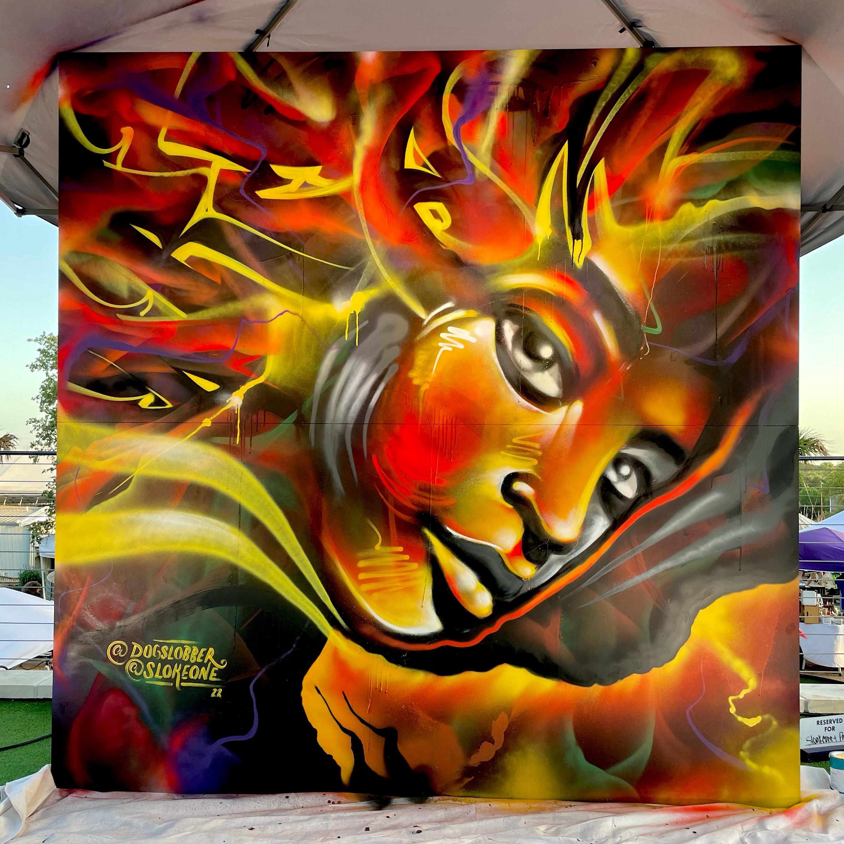 Dream, PAWS x SLOKEONE, Spraypaint on panel, 2022 | Scrolller