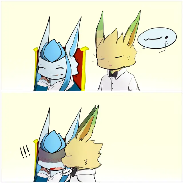 Glaceon and her butler. | Scrolller