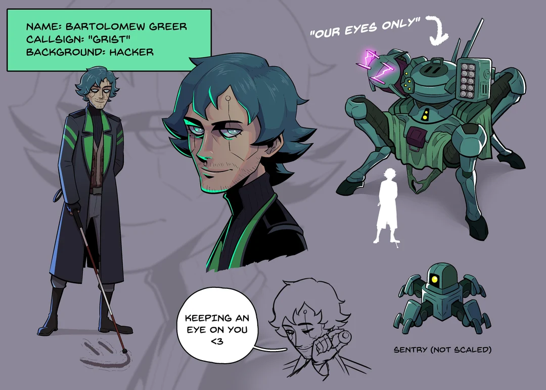 Blind Pilot model sheet, Me, Digital, 2022 | Scrolller