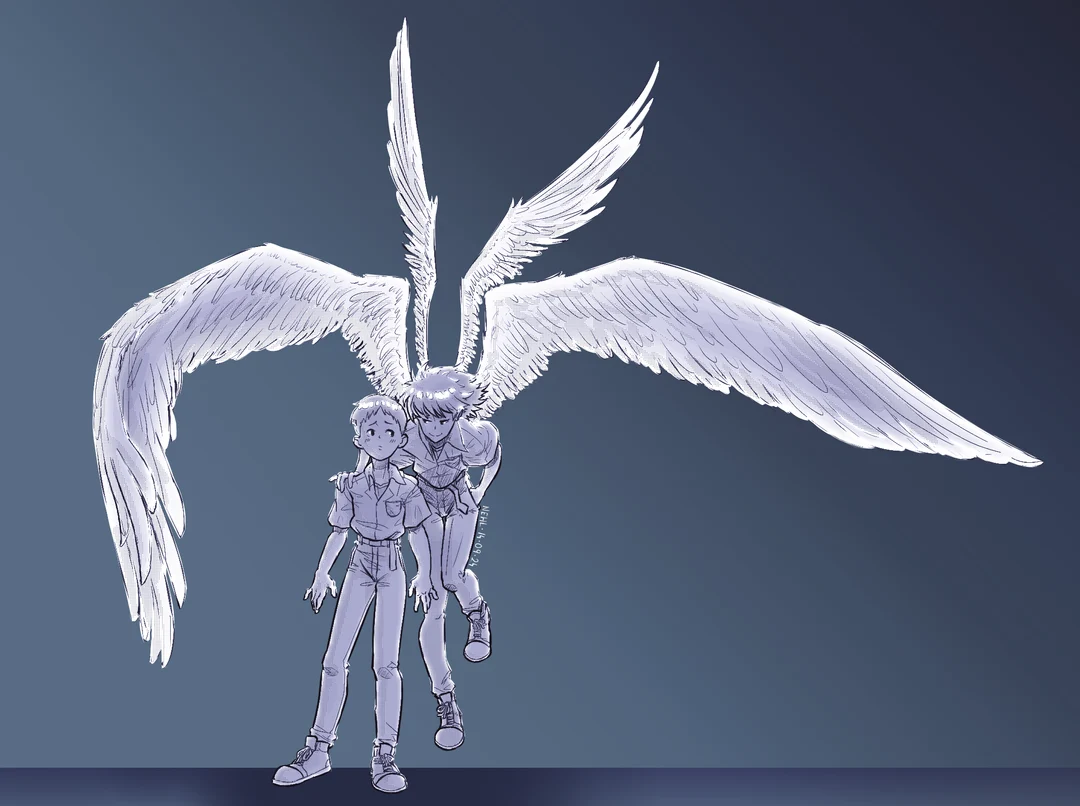 Fan art of Kaworu and Shinji by me, after my last rewatch | Scrolller