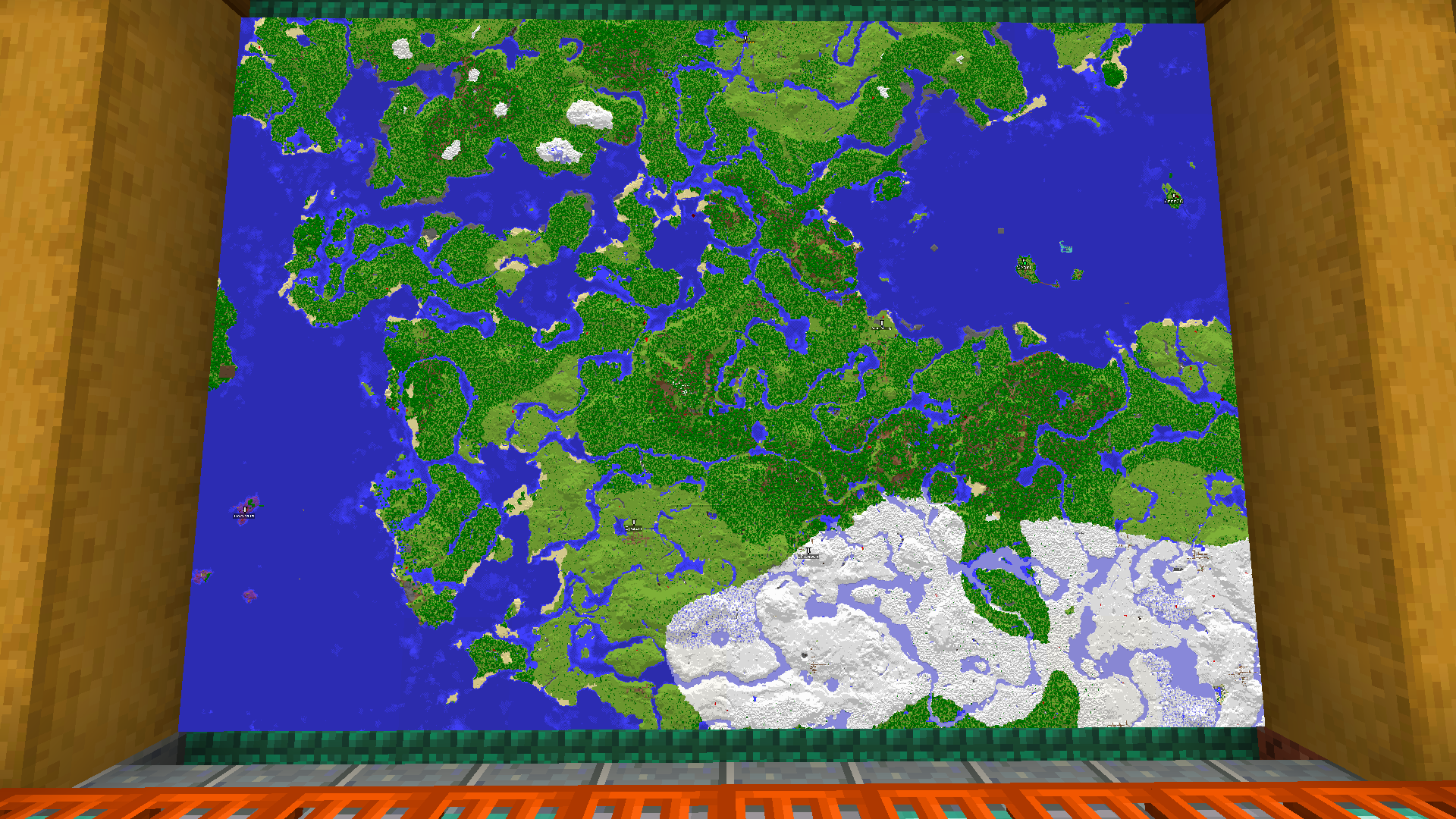 Finally Finished the World Map on my private Minecraft Server from me and my friends | Scrolller