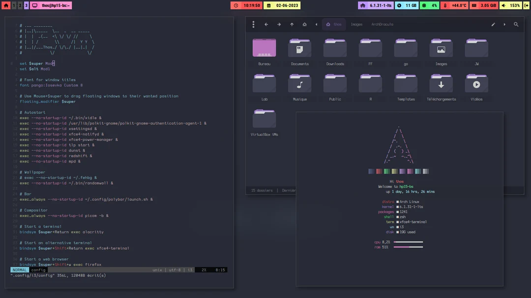 [i3wm] All with Dracula Color Scheme | Scrolller