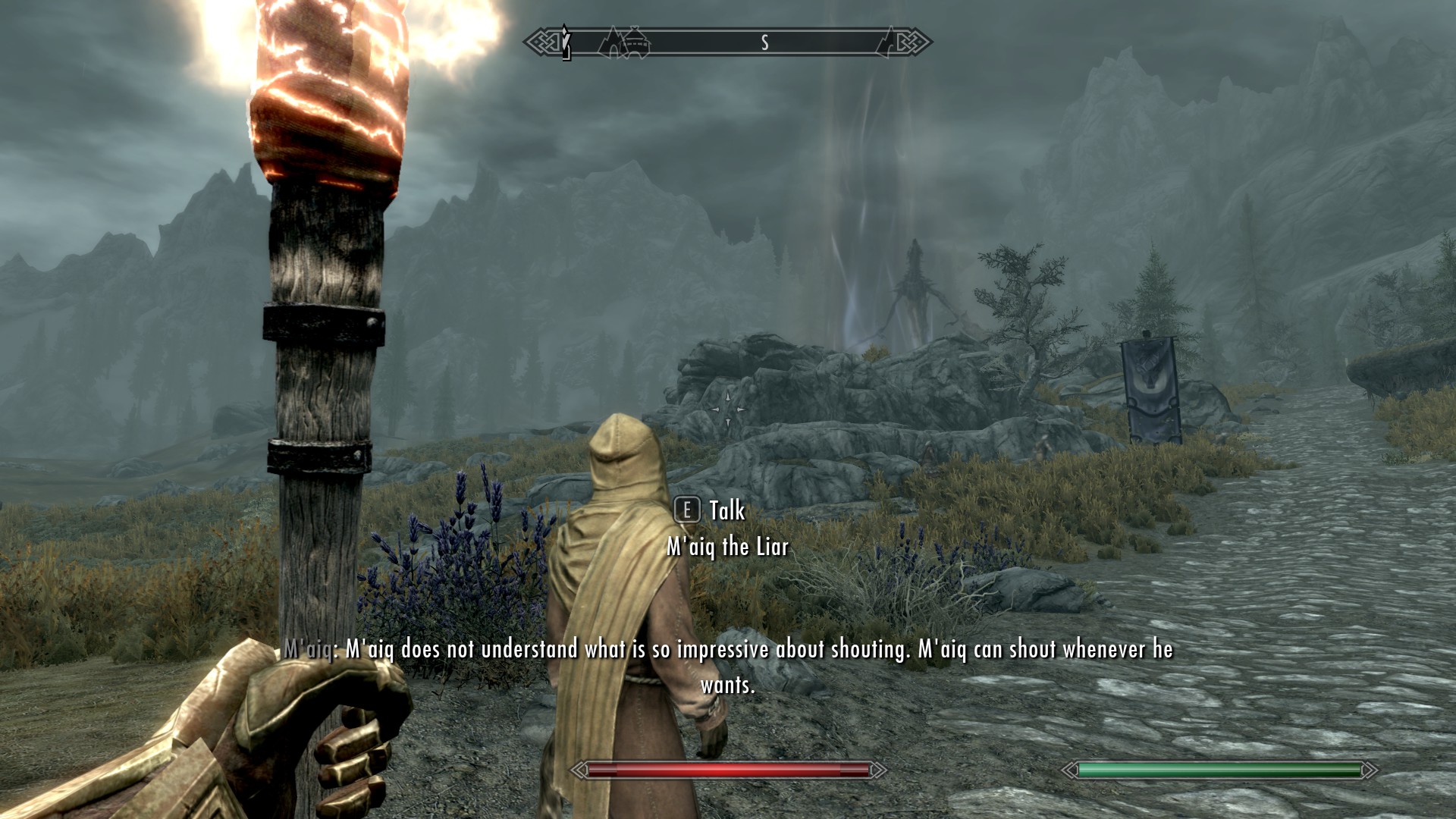 I managed to encounter M'aiq witnessing Alduin resurrect a dragon. | Scrolller