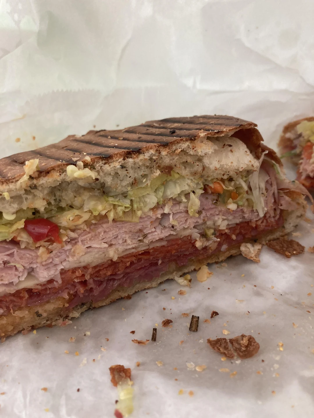 Italian sandwich on focaccia (Ideals, Durham NC) | Scrolller