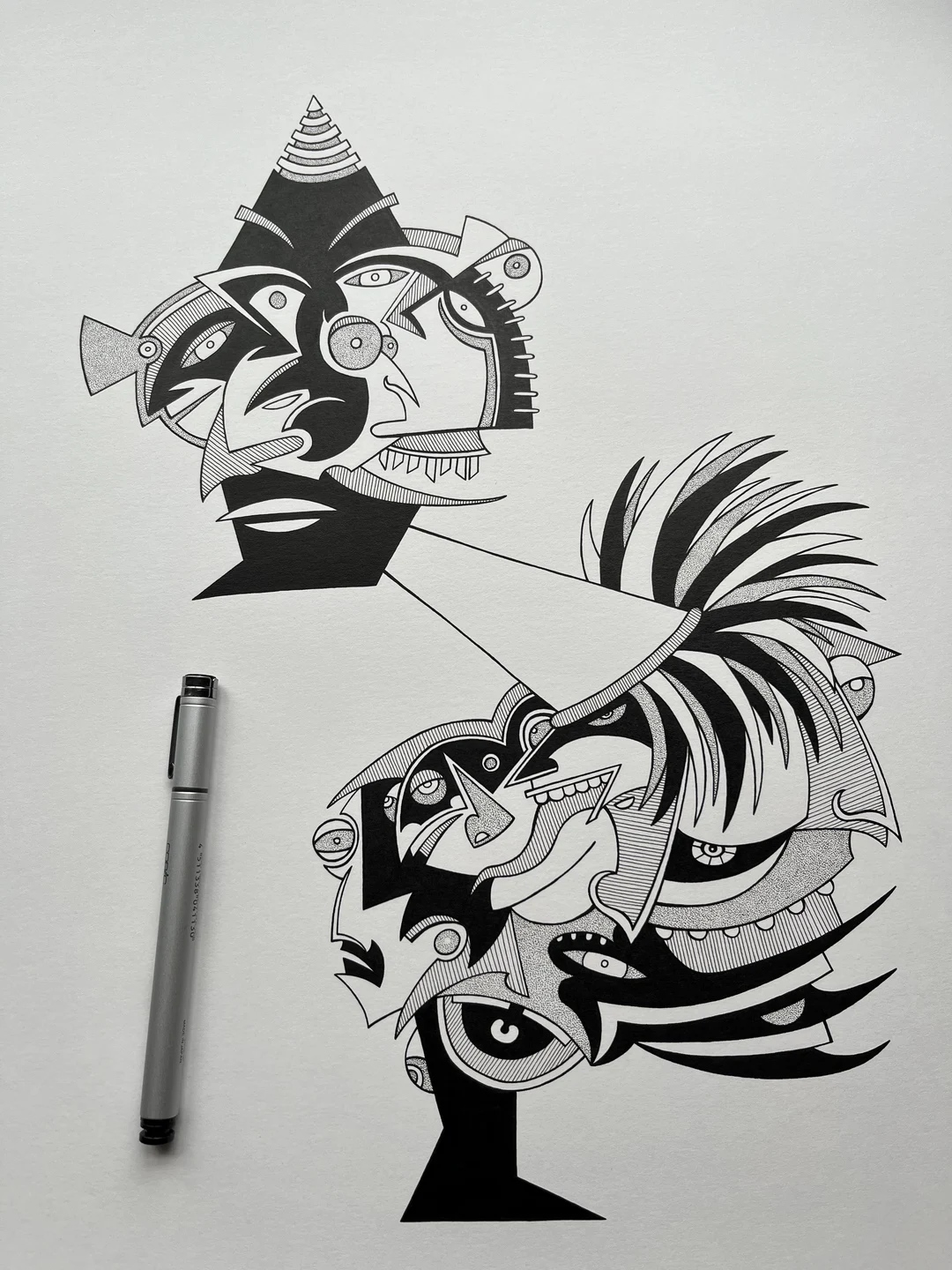 Current work in progress, ink on paper | Scrolller