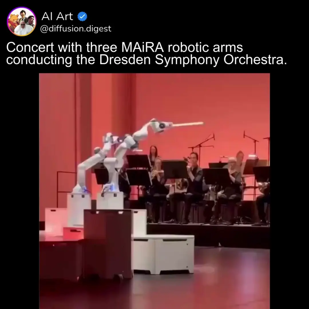 Concert with three MAiRA robotic arms conducting the Dresden Symphony Orchestra. | Scrolller