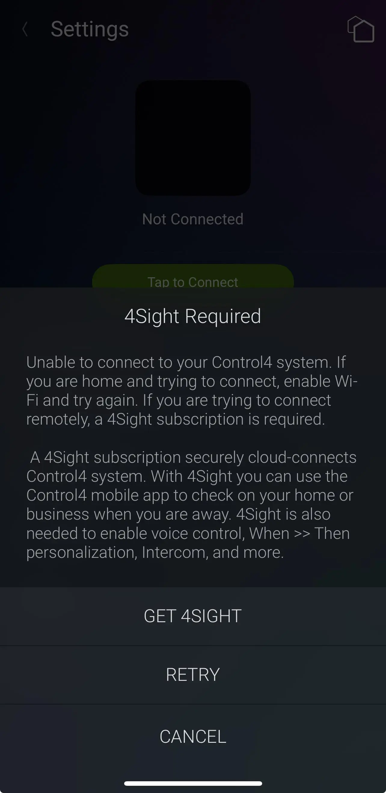 Control4 Connection Issue | Scrolller