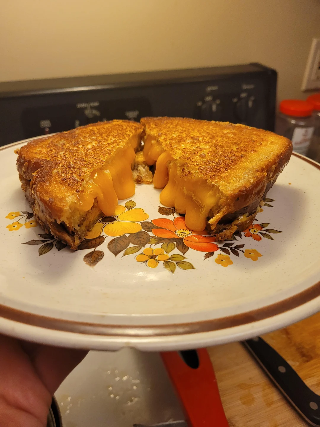 my first attempt at a double decker grilled cheese | Scrolller