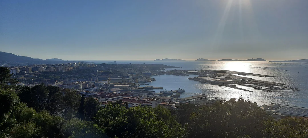 Panoramic view of the city of Vigo, Galicia, northwestern Spain ...