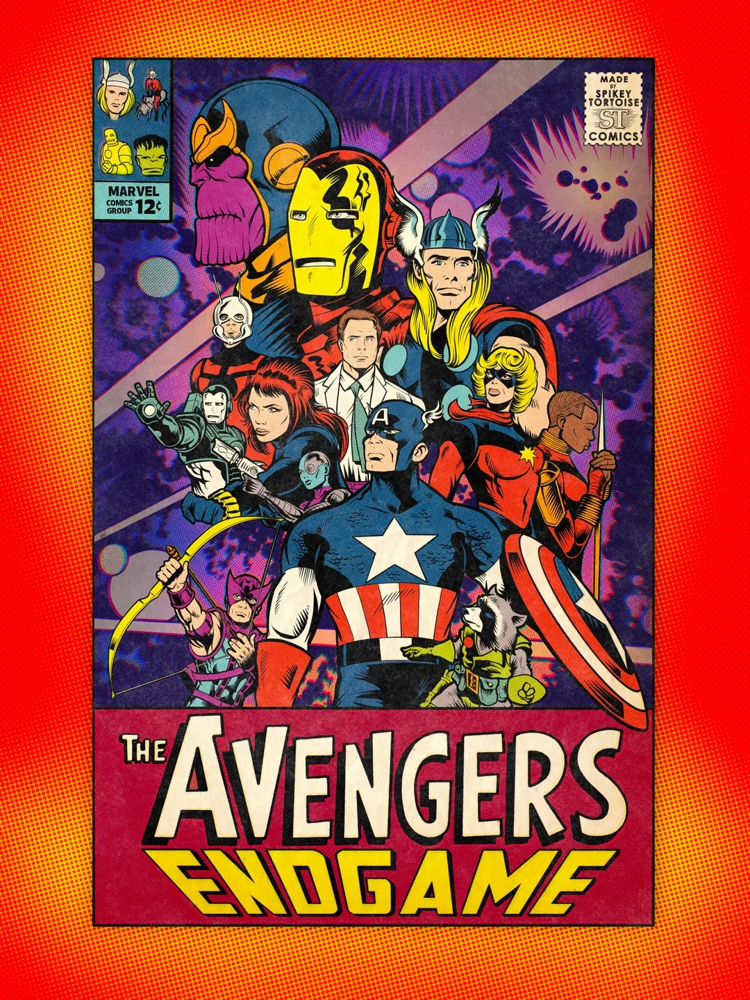 The poster for Avengers Endgame, drawn in a retro comic style by me :) | Scrolller