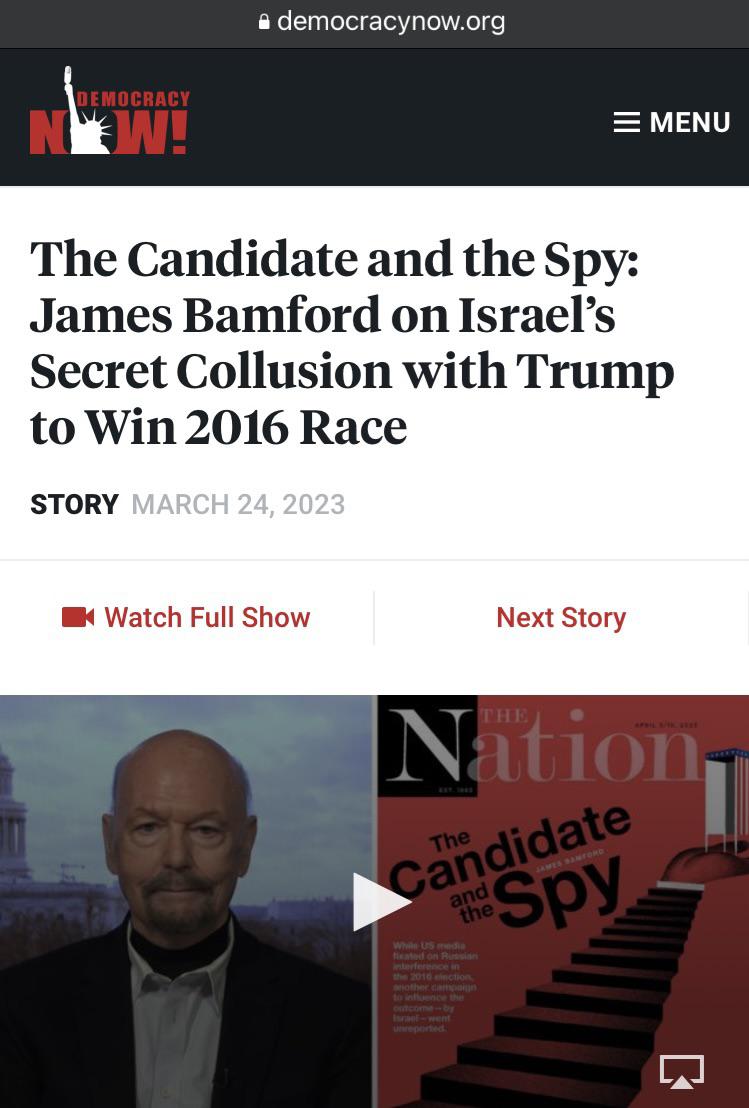 Who else suspected that the Israeli government was trying to influence the US presidential ...