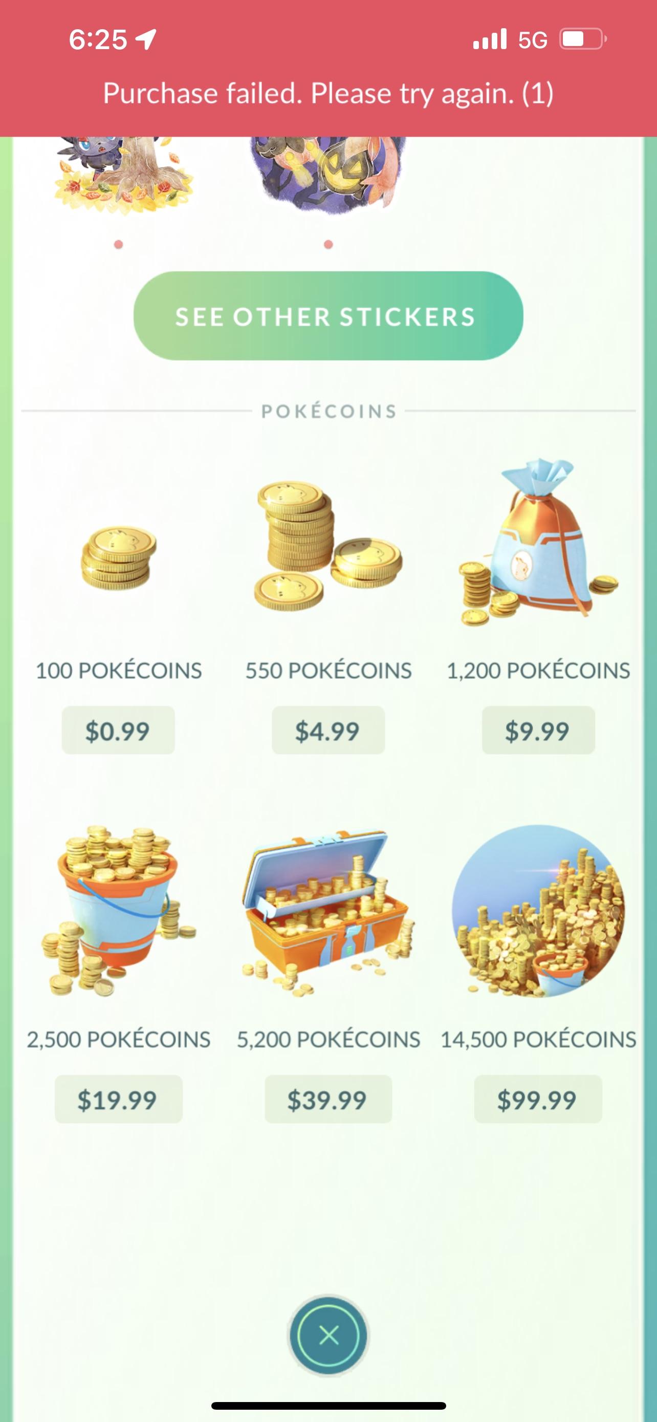 Cannot purchase coins, anyone else seen this issue? | Scrolller