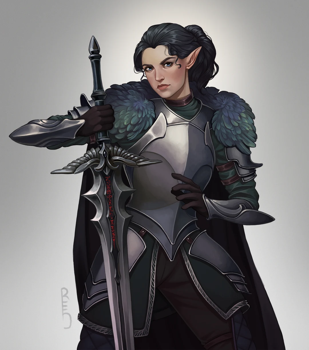 Vassandra, elven paladin of the Raven Queen by Rachel Denton | Scrolller
