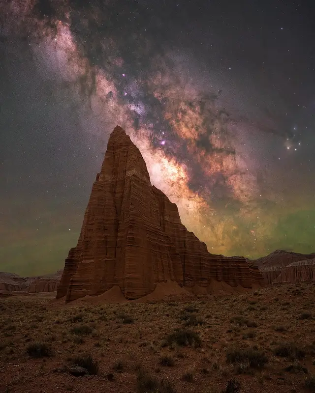 Milky Way next to Temple of the Sun in Capitol Reef National Park, Utah | Scrolller