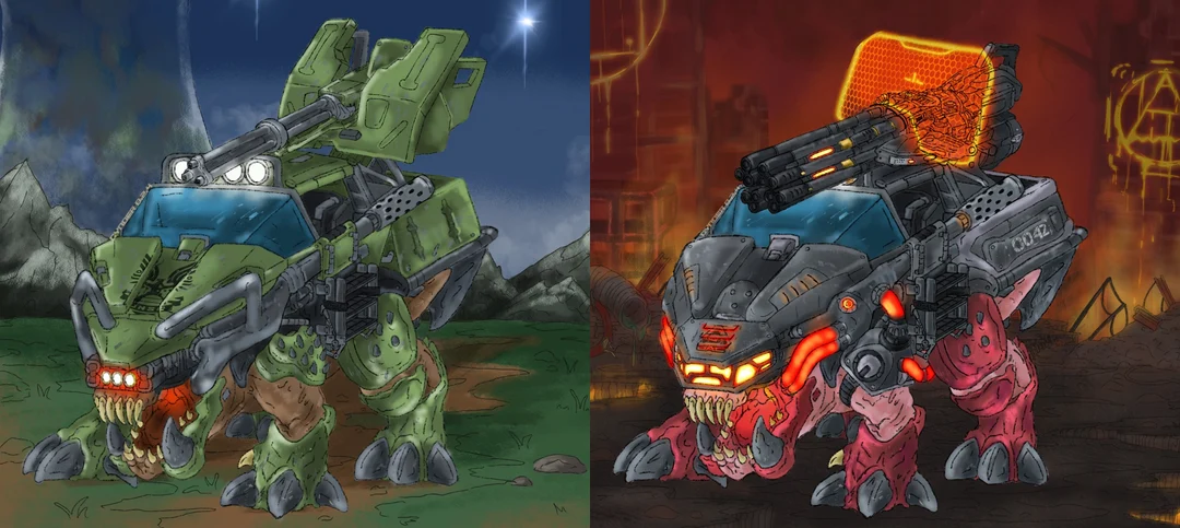 Warthog Pinky, a Doom/Halo crossover; art by u/Cynder_024 | Scrolller