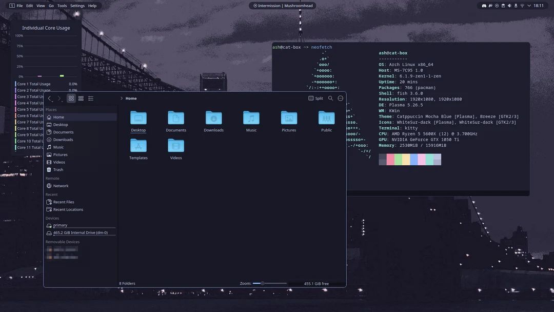 [Plasma] Simple Catppuccin rice | Scrolller