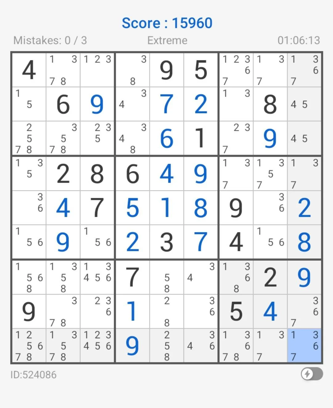 Need some help with this Sudoku. Have moved up to 'extreme' level so I'm guessing there's some ...