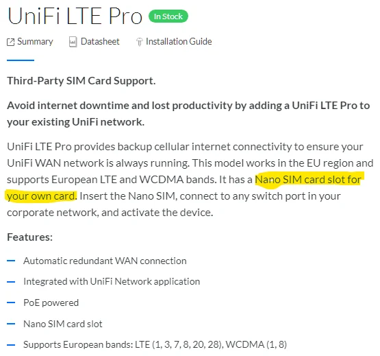 UniFi LTE Pro is unlocked in Europe?!? | Scrolller