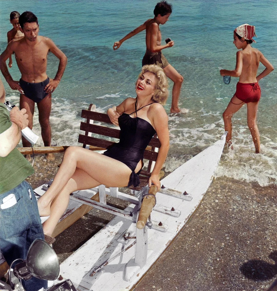 Italian actress Sandra Milo, 1956. Venice Film Festival, Italy. Colorized. | Scrolller