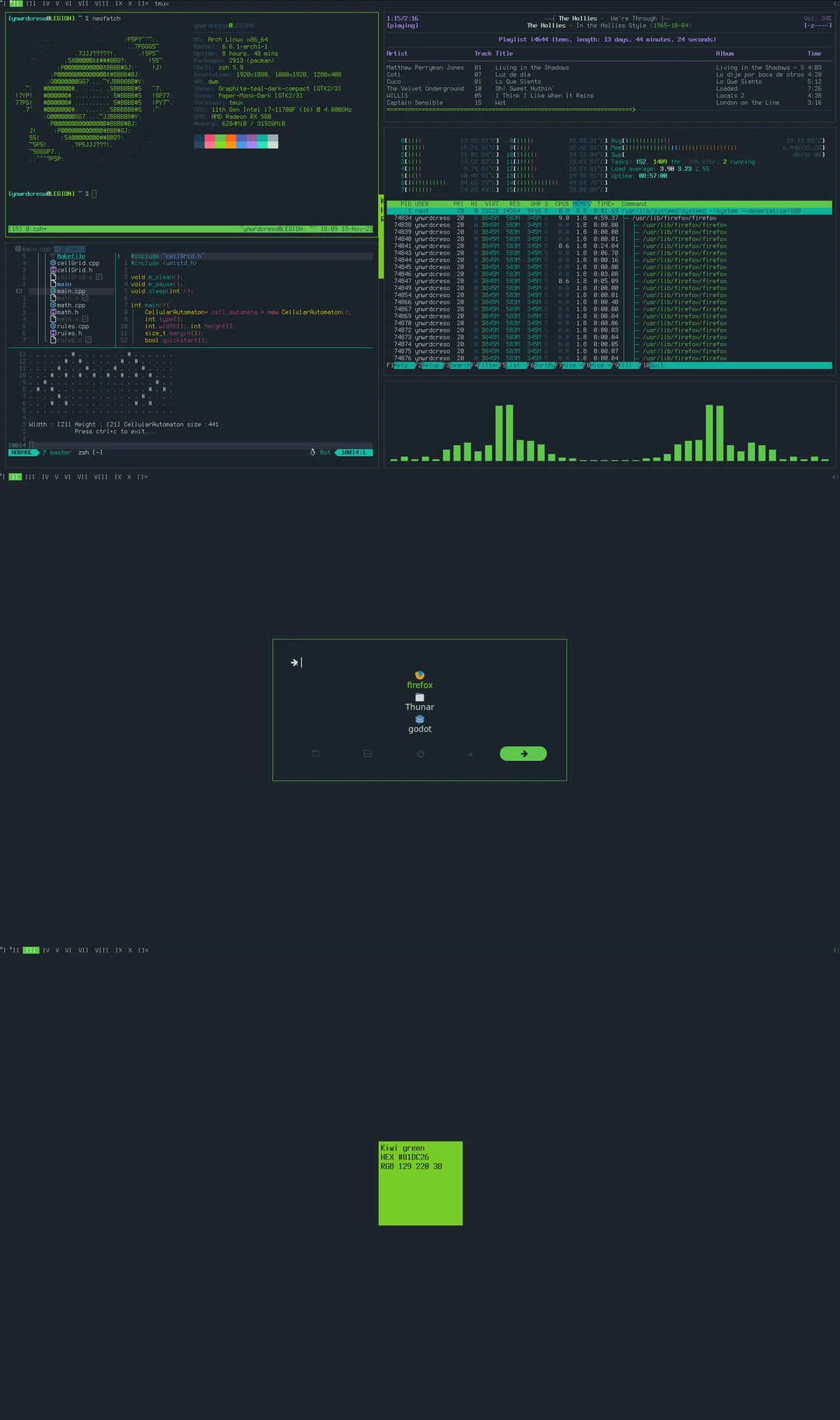 Arch linux [DWM] Kiwi green | Scrolller
