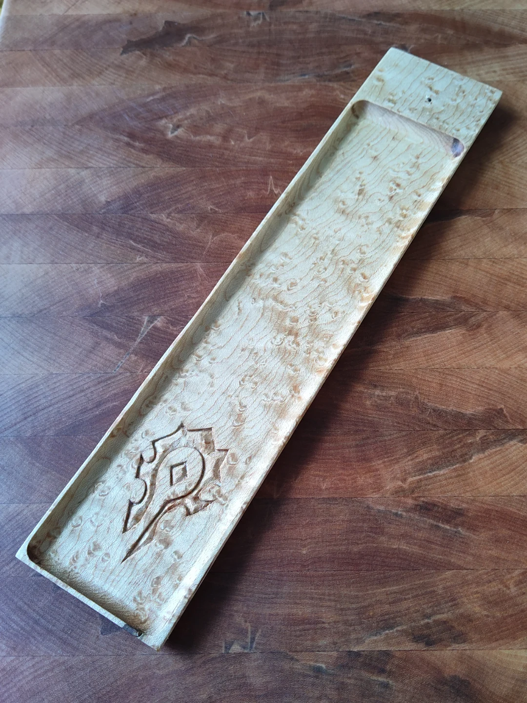 Horde incense holder carved from bird's eye maple | Scrolller