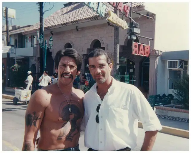 Danny Trejo with Antonio Banderas on the set of Desperado. 1995 | Scrolller