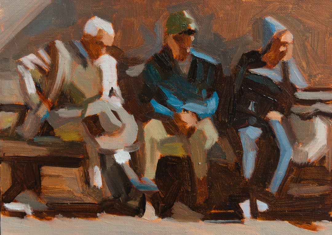 Three's a crowd, powderandpencils, oil, 2023 | Scrolller