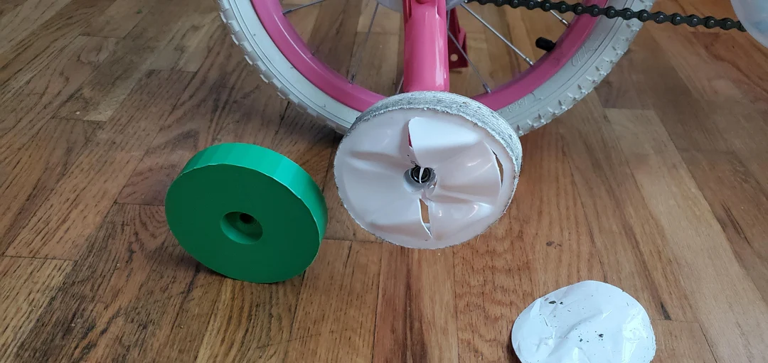 Someone ran over my daughter's training wheel, so I printed a fix. Made me feel better about ...