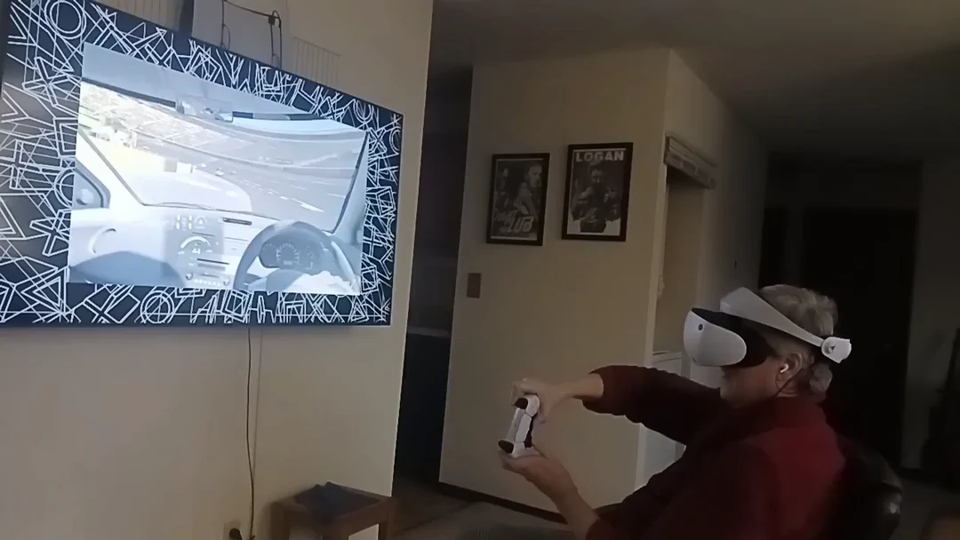 Upon request: My mom playing "Gran Turismo 7" in VR. | Scrolller