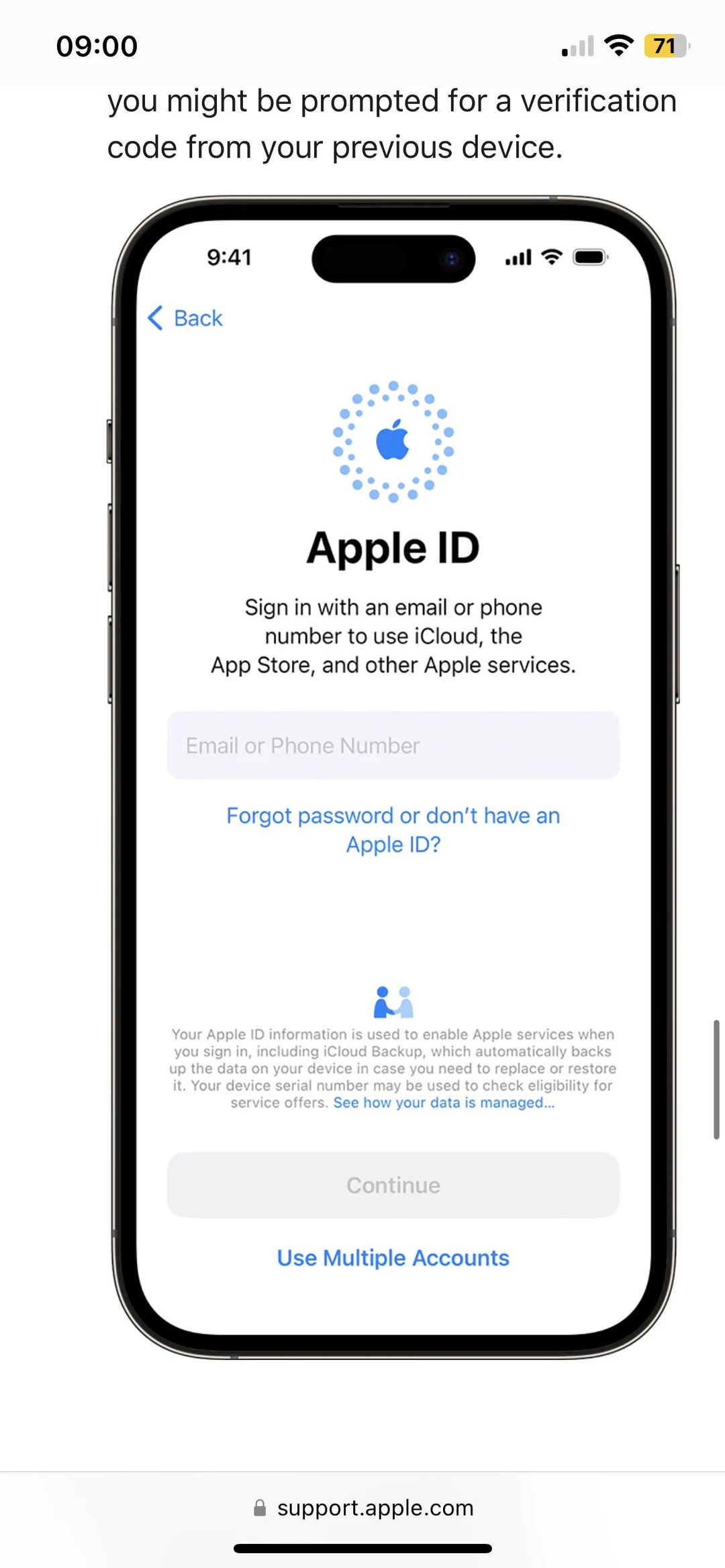 iPhone 15 plus stuck on this screen (currently SIM card is in old phone, iPhone 15 plus only on ...