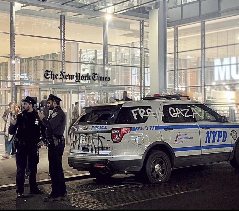 Discover more like Palestine: “Free Gaza” spray painted on an NYPD police vehicle. and Related ...