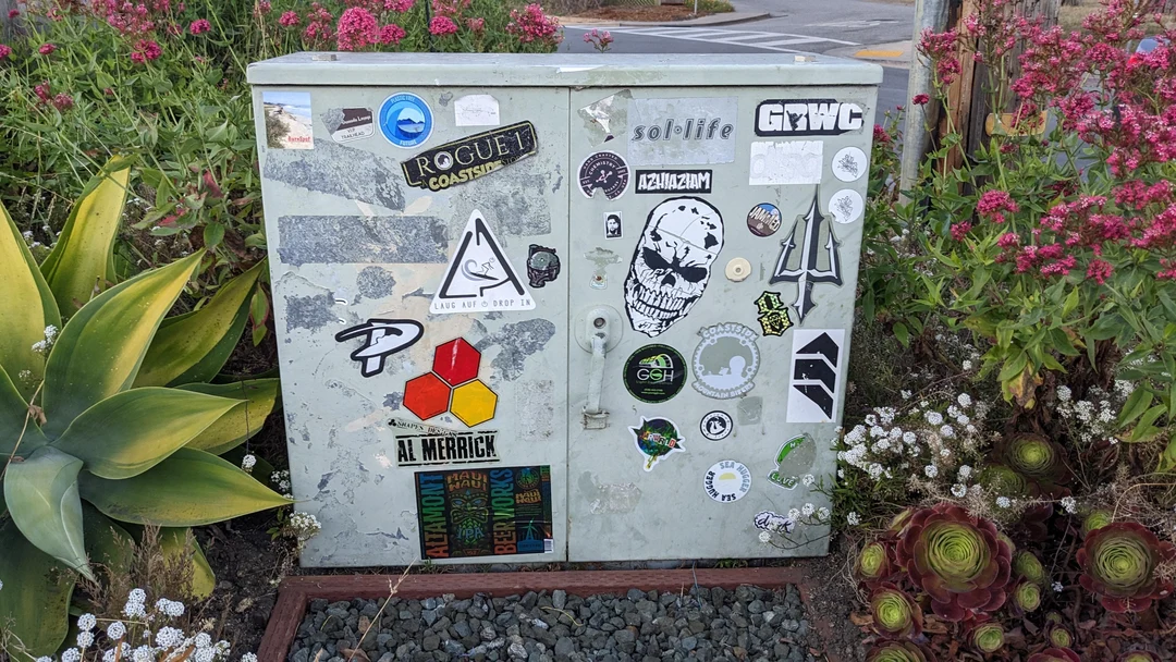 Some stickers in Half Moon Bay, CA | Scrolller