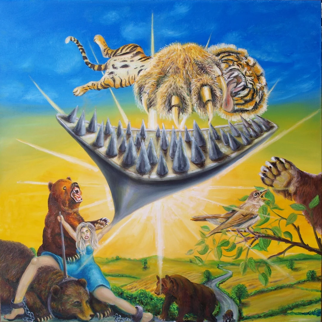 'A nightingale sang "Go fuck yourselves!"' me, oil on canvas, 2022. | Scrolller