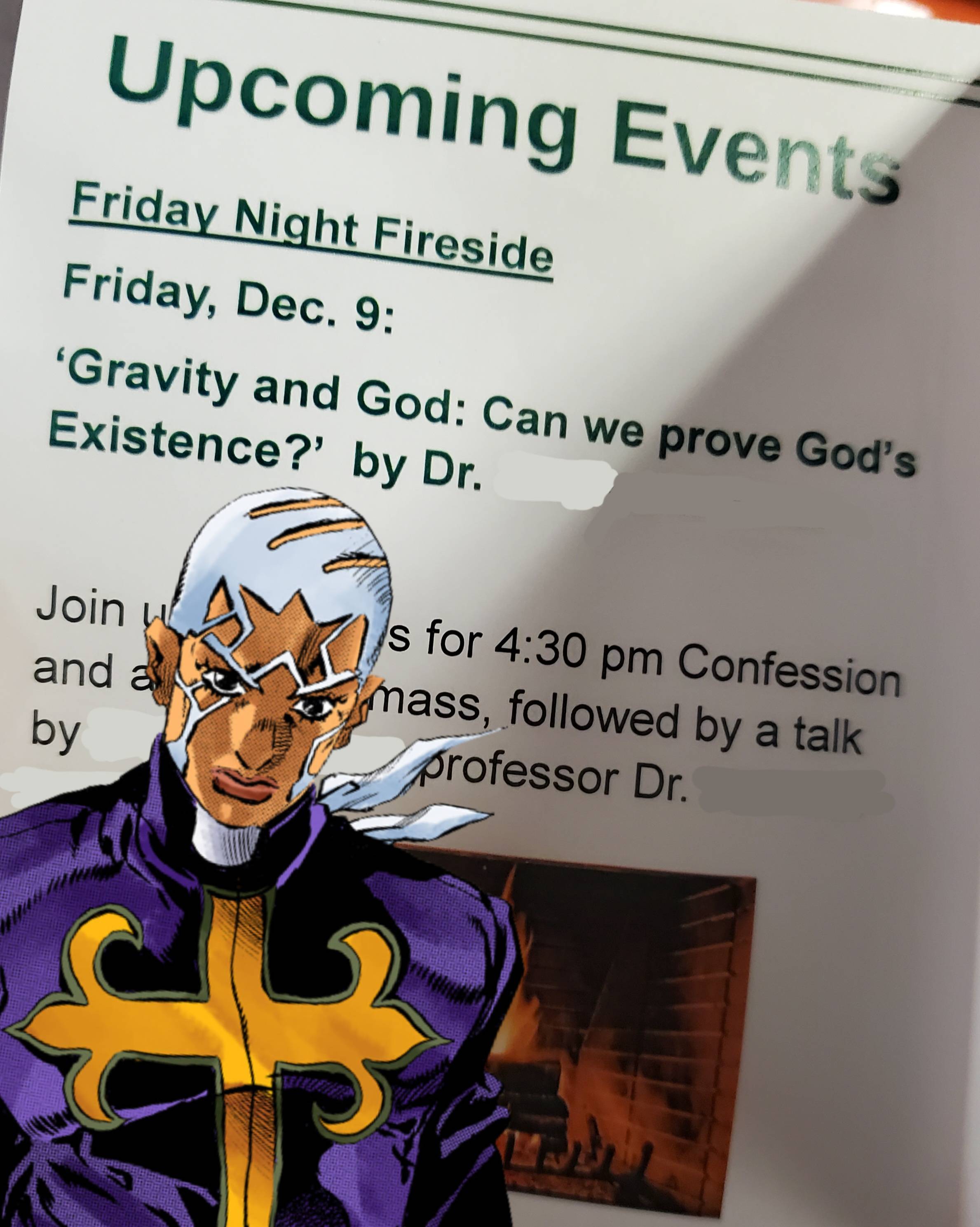 jojo reference on an event pamphlet at my school | Scrolller