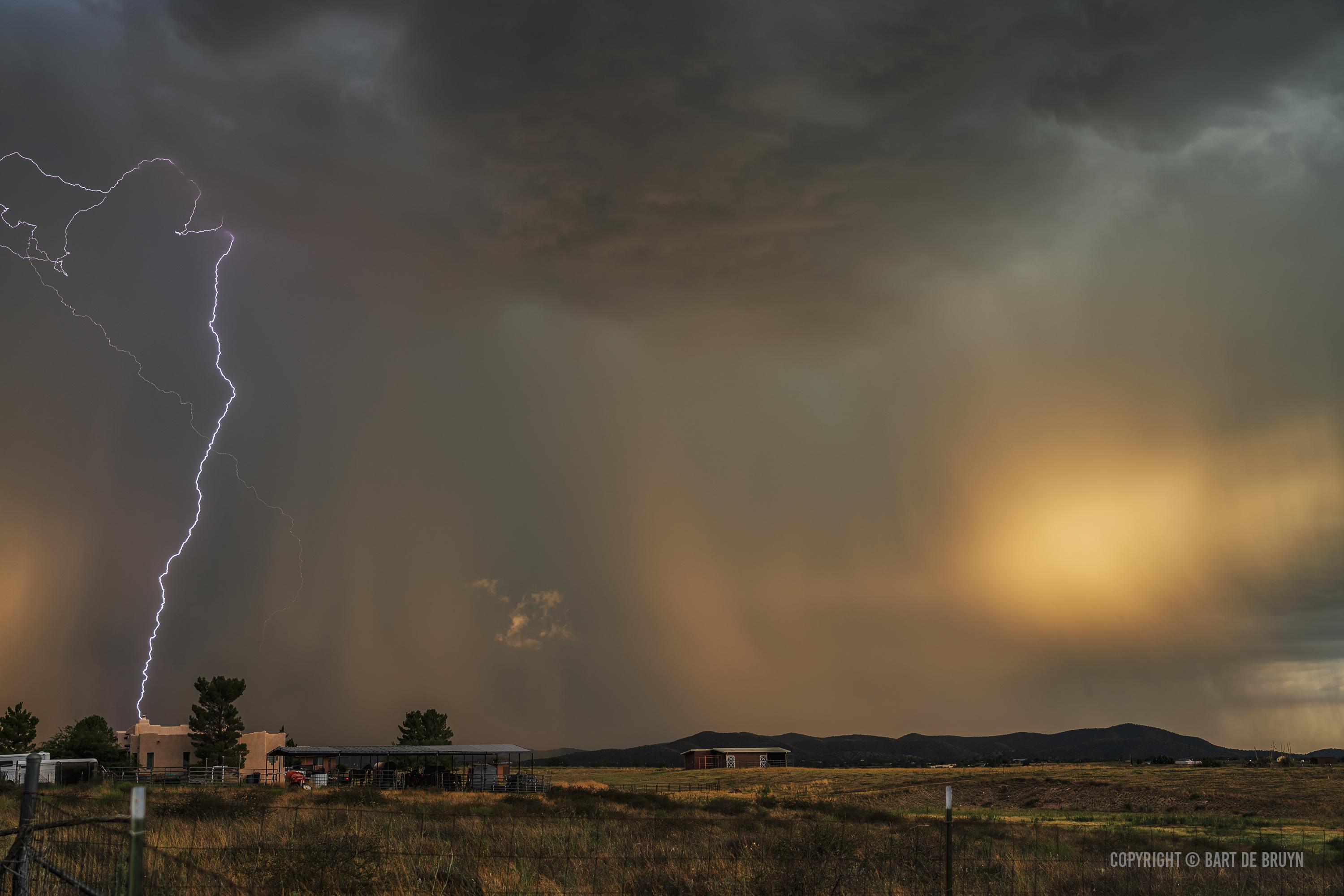 Lightning at sunset. Sonoita, Arizona. | Scrolller