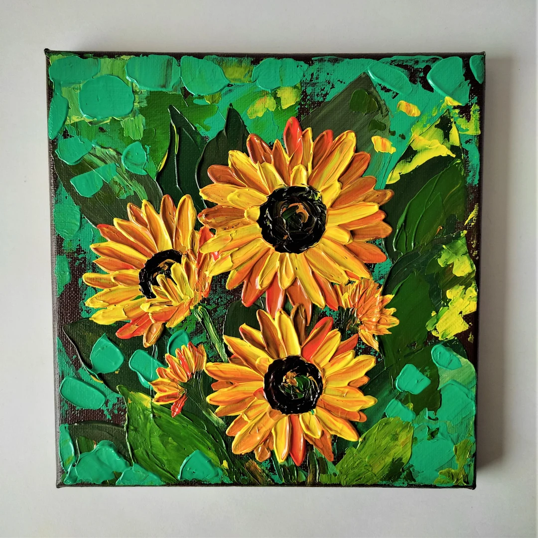 Sunflowers, me, acrylic, canvas, 2022 | Scrolller