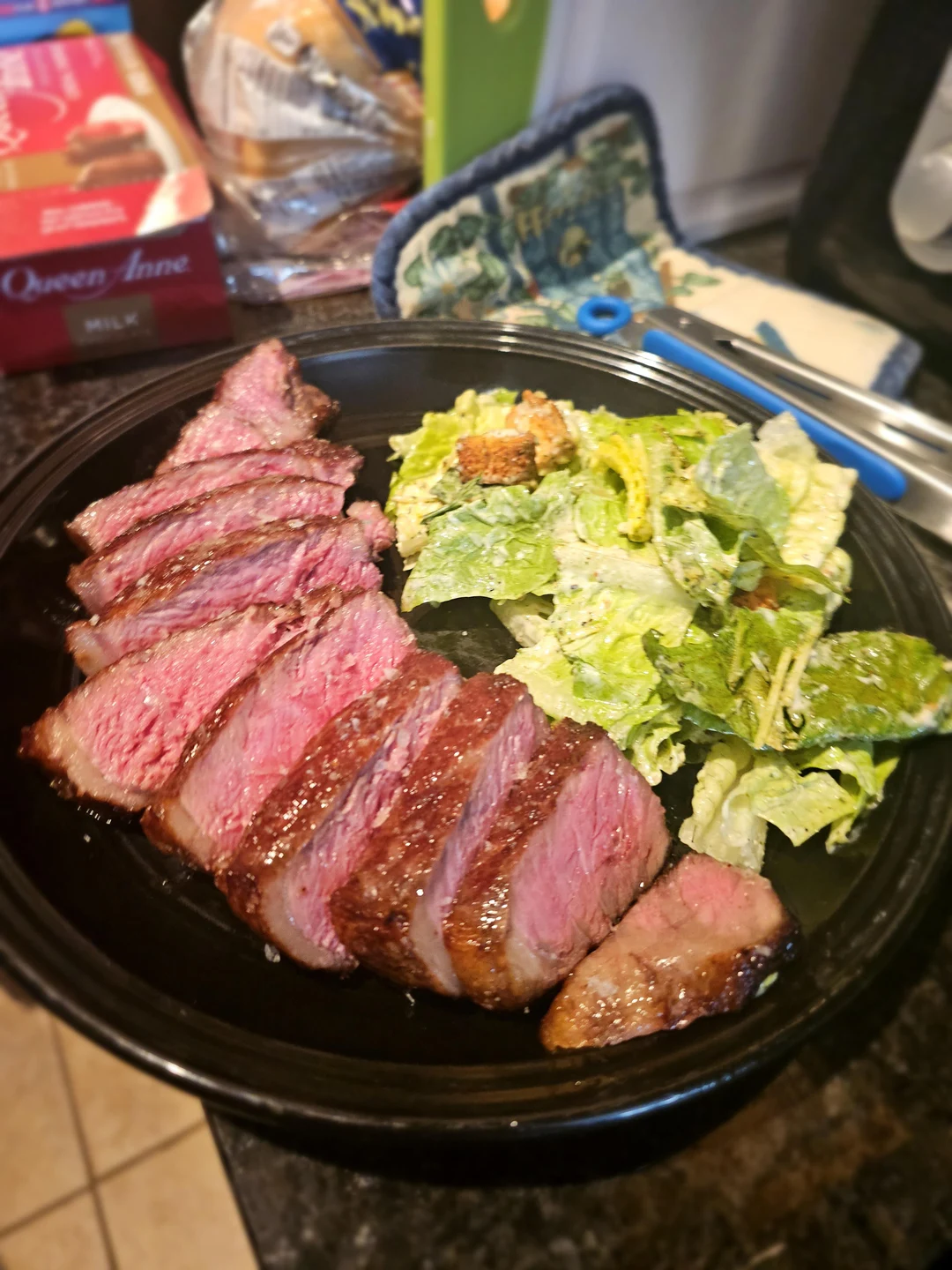 Costco prime ny strip. Reverse sear, finished in stainless. | Scrolller